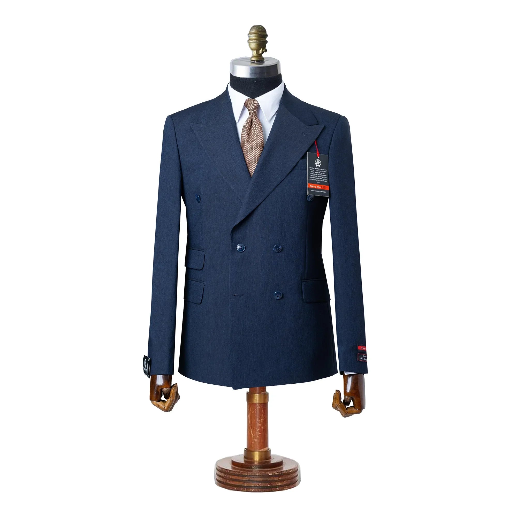 Dutch | Navy Blue Double-Breasted 2-Piece Tailored-Fit Suit – VANITY ...