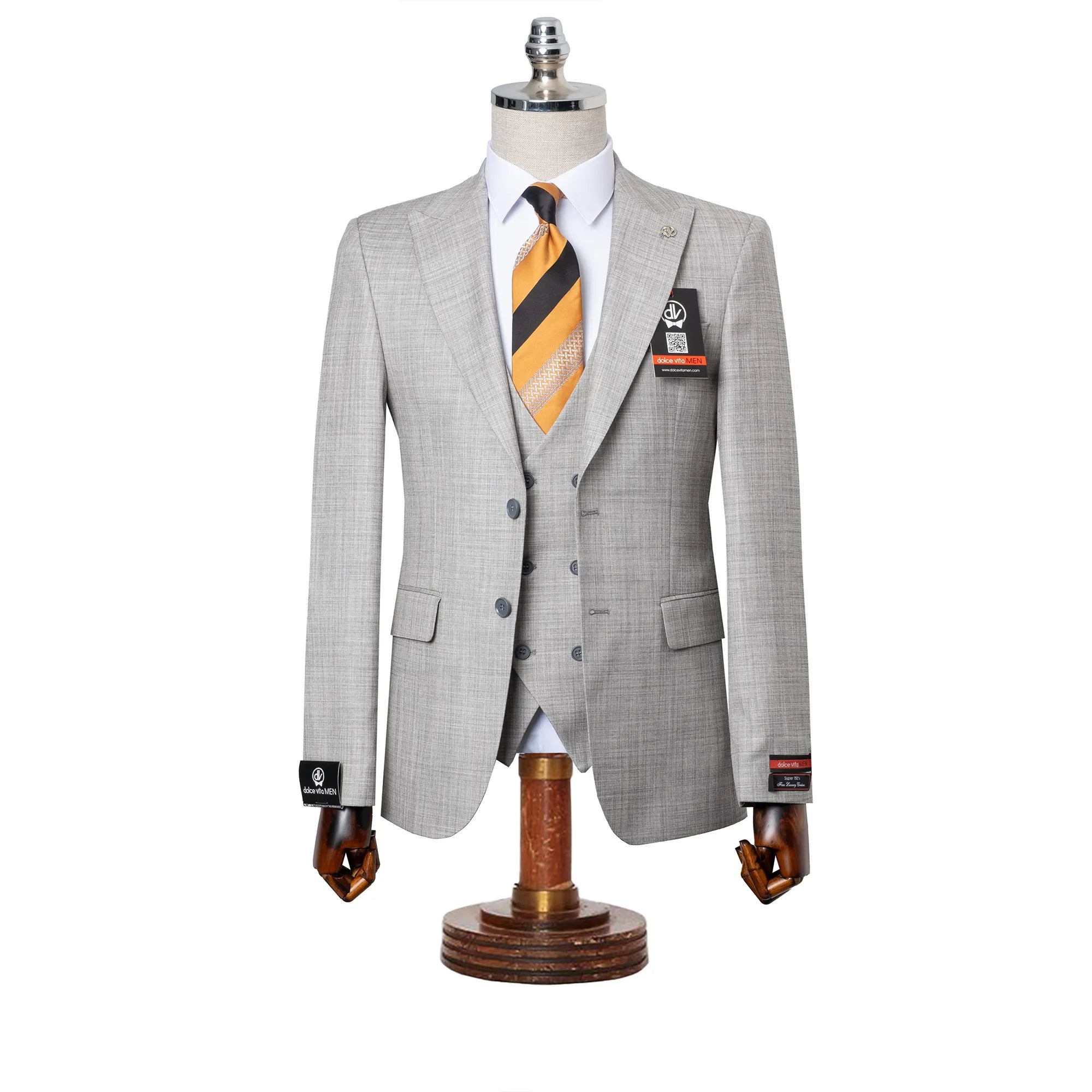 Vincenzo | Modern Gray 3-Piece Tailored-Fit Suit – VANITY HARVEST