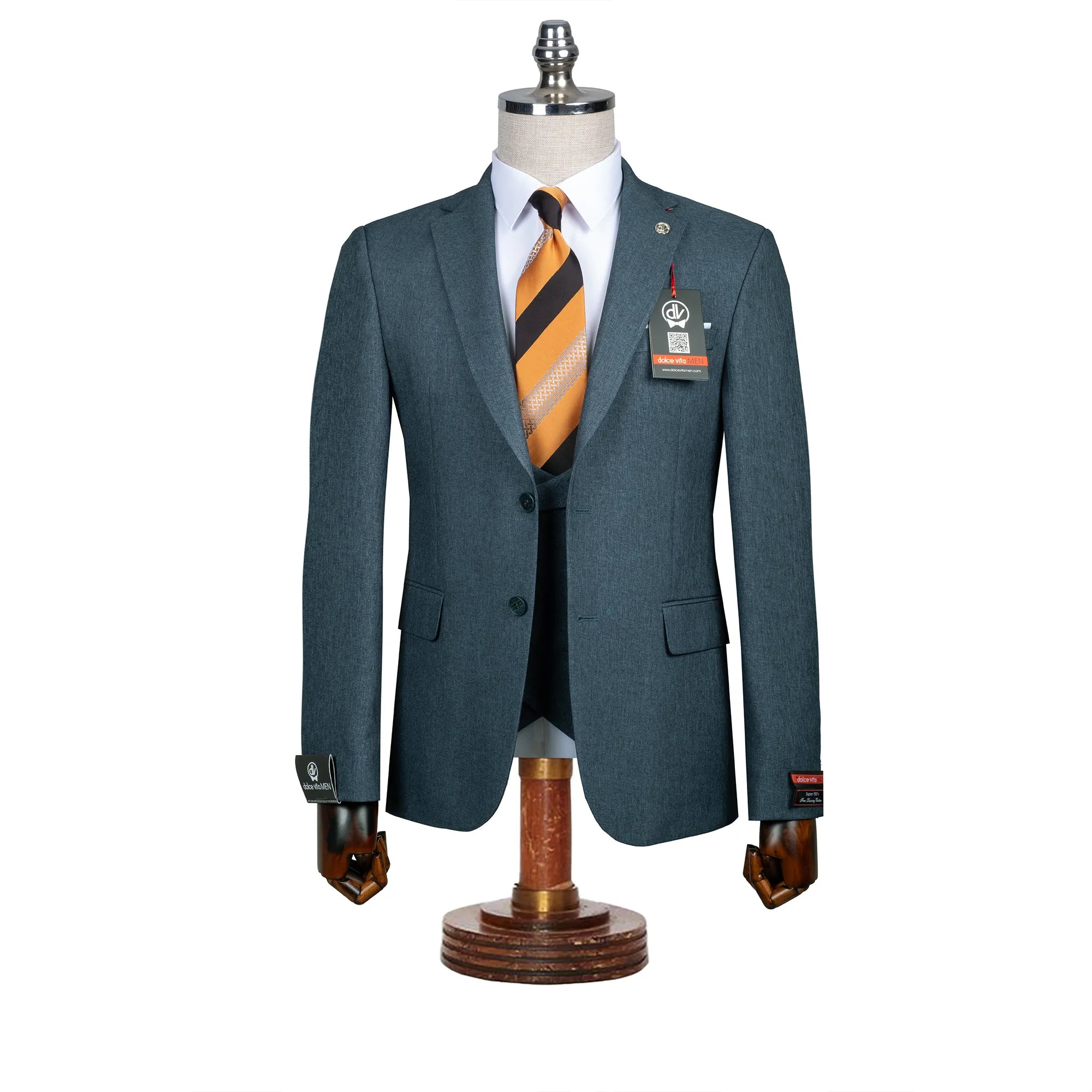 Maximo | Teal Twill 3-Piece Tailored-Fit suit – VANITY HARVEST