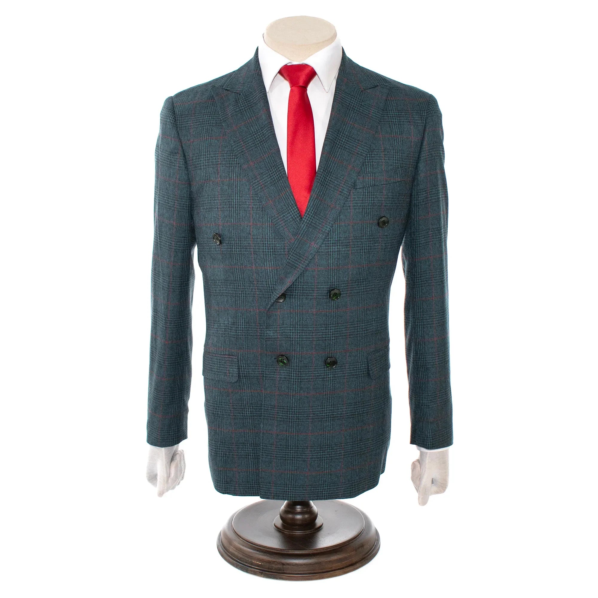 Olive Plaid Double-Breasted 2-Piece Slim-Fit Suit – VANITY HARVEST